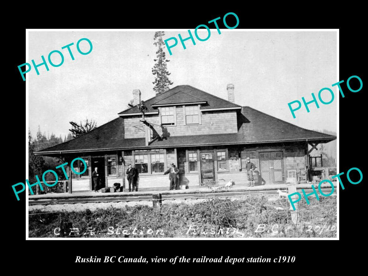 OLD 6 X 4 HISTORIC PHOTO OF RUSKIN BC CANADA THE RAILROAD DEPOT STATION ...