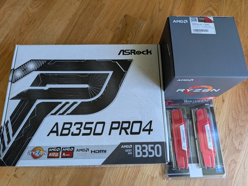 AMD Ryzen 5 1600 CPU, ASRock AB350 Pro4, 32GB G.SKILL DDR4 RAM ...