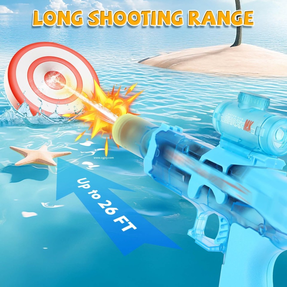 Electric Water Gun, Light Up Automatic Water Pistol Powerful Squirt Gun ...