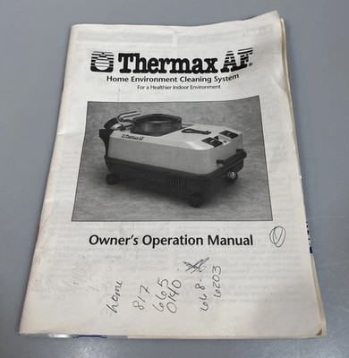 Vintage Thermax AF Home Environment Cleaning System Vacuum Owners ...