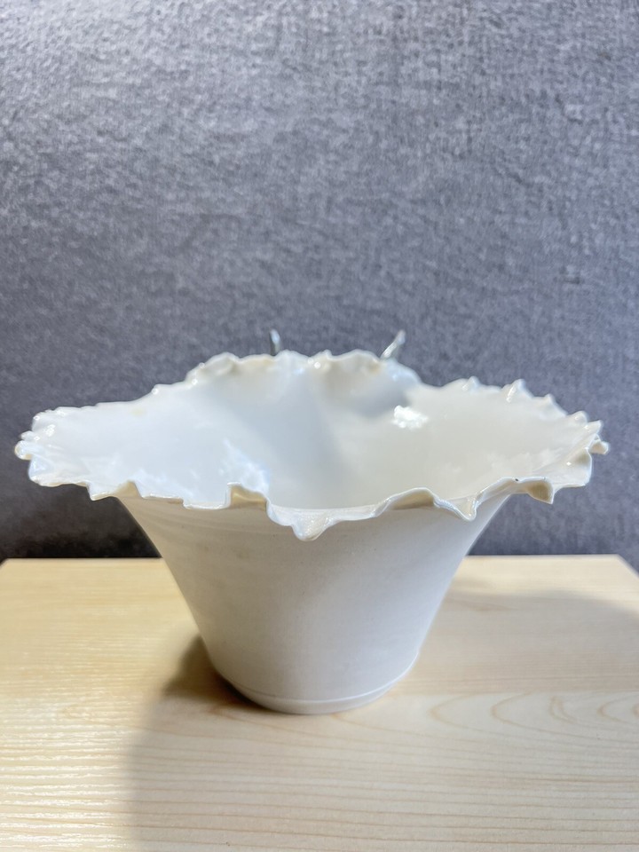 Beautiful Signed Clay Vase Vintage Iris Handmade Porcelain Delicate ...