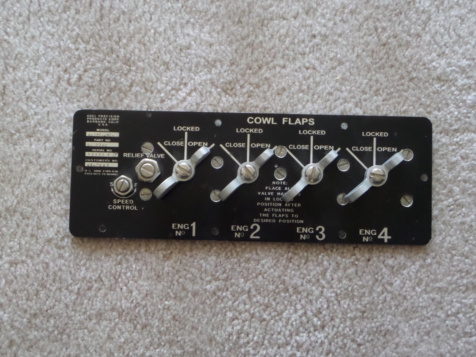 WWII B-17 MUSEUM QUALITY REPRODUCTION COWL FLAP VALVE CONTROL PLATE | eBay