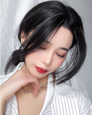 Summer Middle Part Side Bangs Clip in Human Hair Extensions One Piece ...