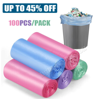 Small Bin Bags 100 Counts 5L Bin Liners Colorful Garbage Bags for ...