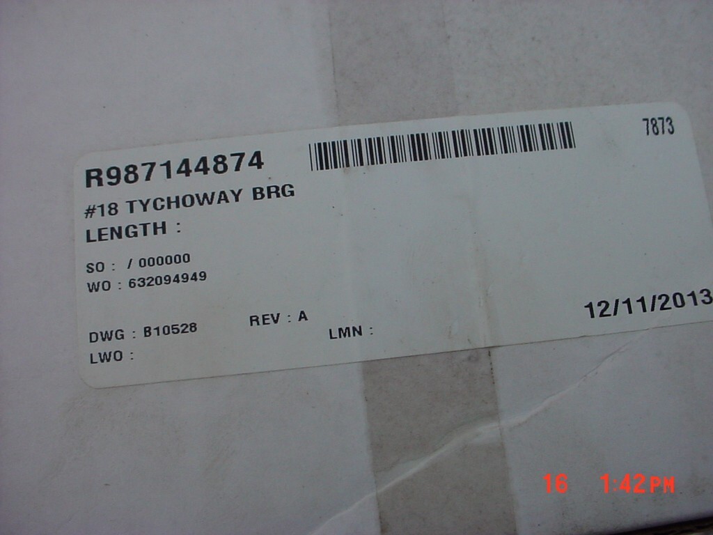 Bosch Rexroth R987144874 Tychoway Linear Roller Bearing with Buna Band ...