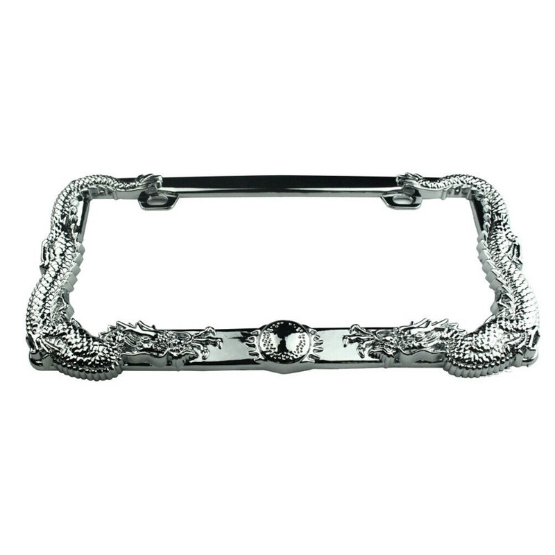 2PCS 3D Dragon Tag 2 Hole NO Cap Plastic License Plate Frame JDM Style ...