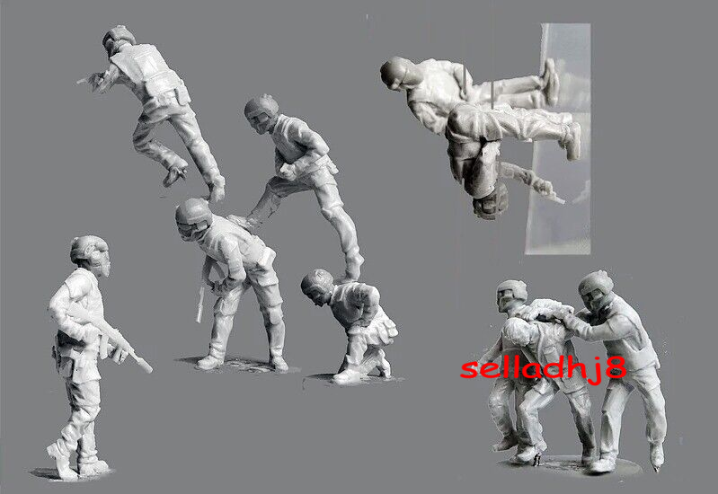 Unpainted 1/72 Russian FSB 9 Police & a Terrorist Figures Resin Model ...