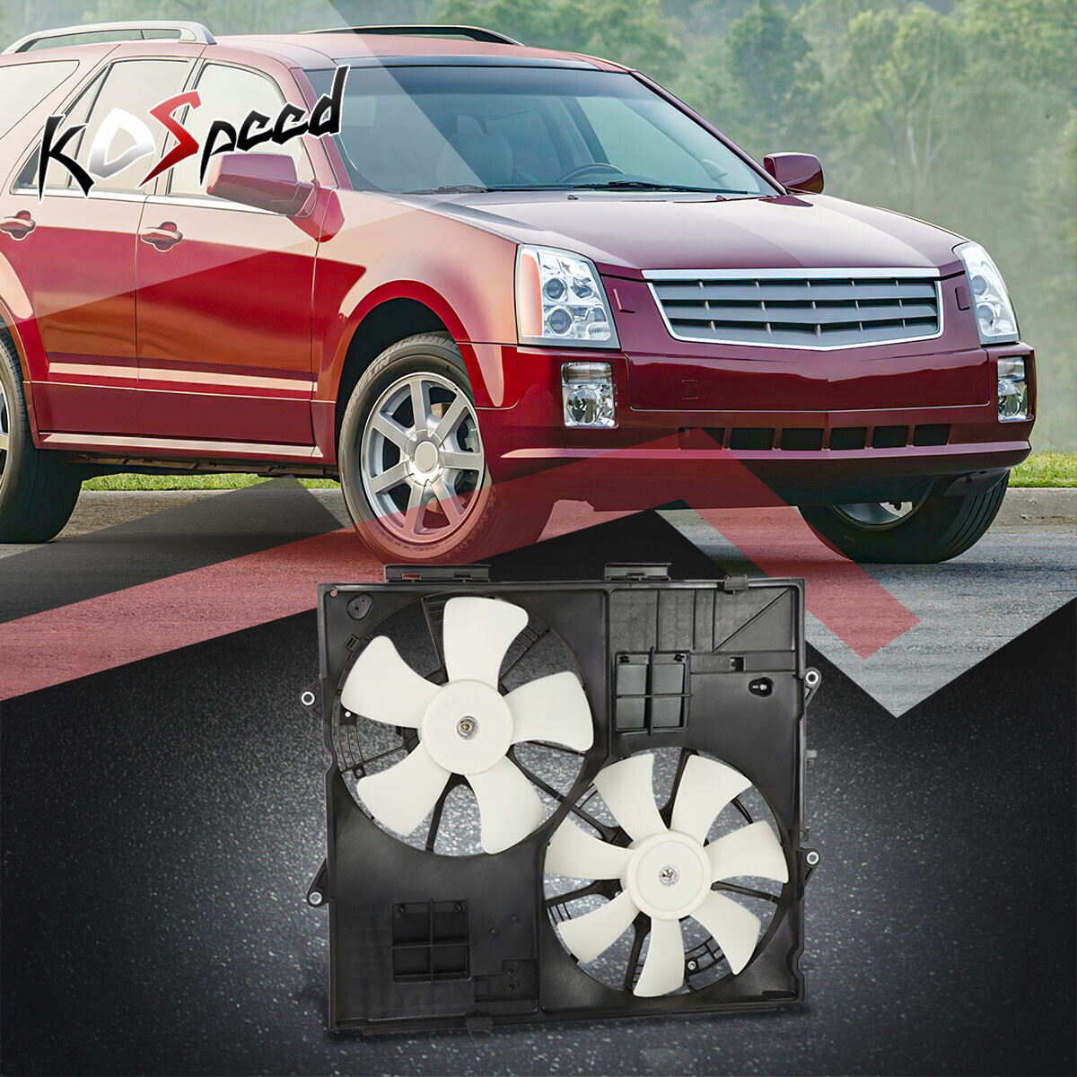 Radiator Cooling Fan Assembly for 04-08 Cadillac SRX STS w/o Trailer ...