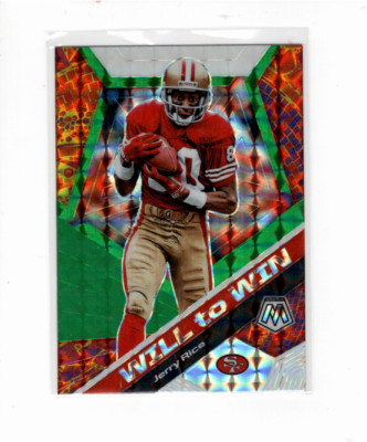 2020 Panini Mosaic Will to Win Green Prizm Jerry Rice #WW14 San ...