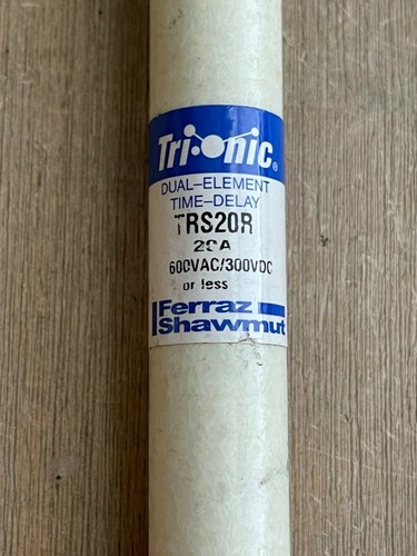 FERRAZ SHAWMUT TRS20R TRIONIC DUAL ELEMENT TIME DELAY FUSE 20A 600VAC ...