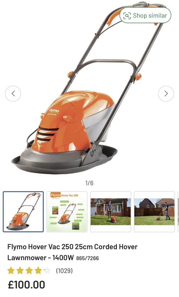 Flymo Hover Vac 250 Electric Corded Lawnmower Brand New Never Use | eBay UK
