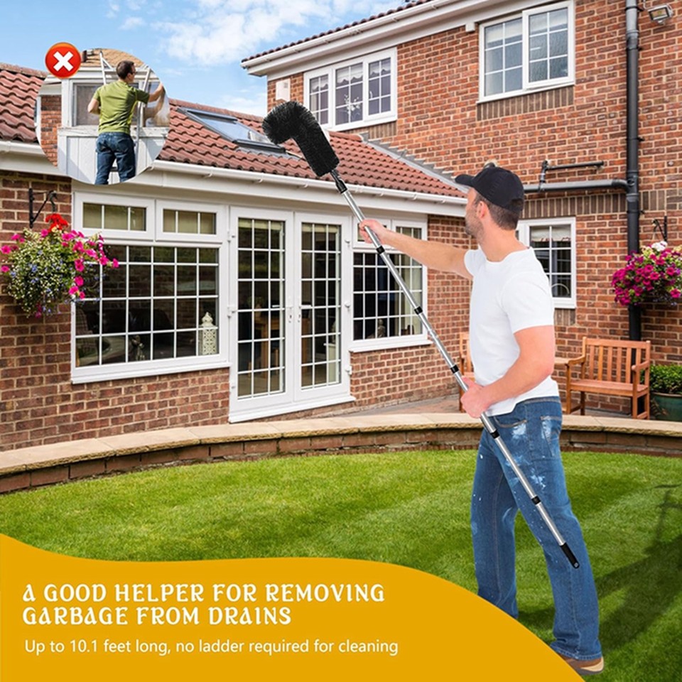 Gutter Cleaning Brush Adjutable Roofing Guard Cleaning Tools with ...