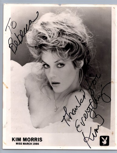 KIM MORRIS 1986 MISS MARCH PLAYBOY CENTERFOLD Hand Signed AUTOGRAPHED ...