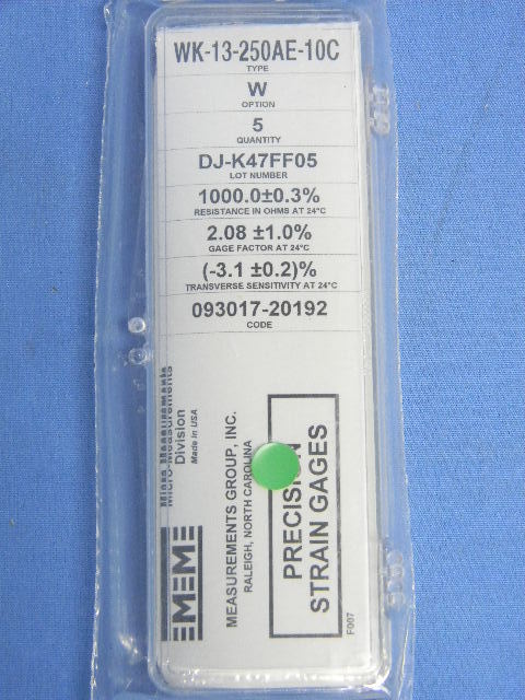 5 Vishay MM WK-13-250AE-10C Precision Strain Gage 1000Ω ±0.3 w/Opt W ...