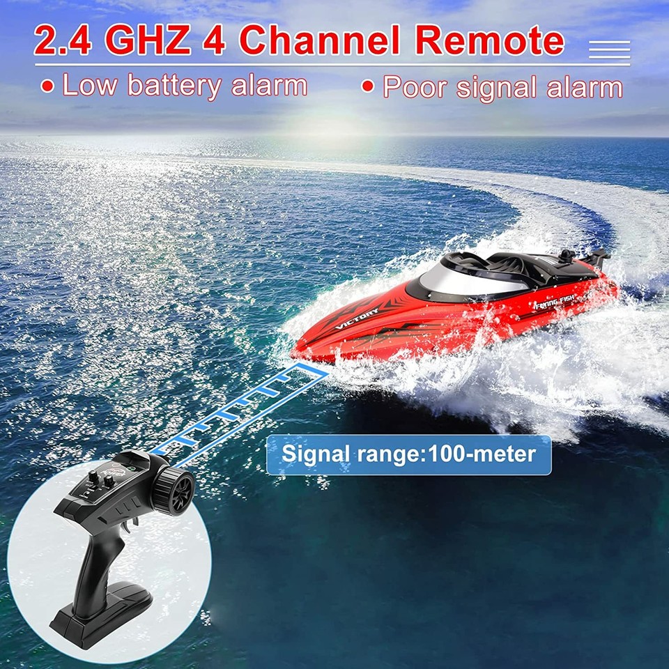 2Pcs 2.4GHz High Speed 20KM/H RC Boat Remote Controlled Racing Boat ...