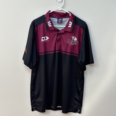 Queensland Reds QLD Rugby Union Dynasty Media Polo Shirt Men's 2XL ...
