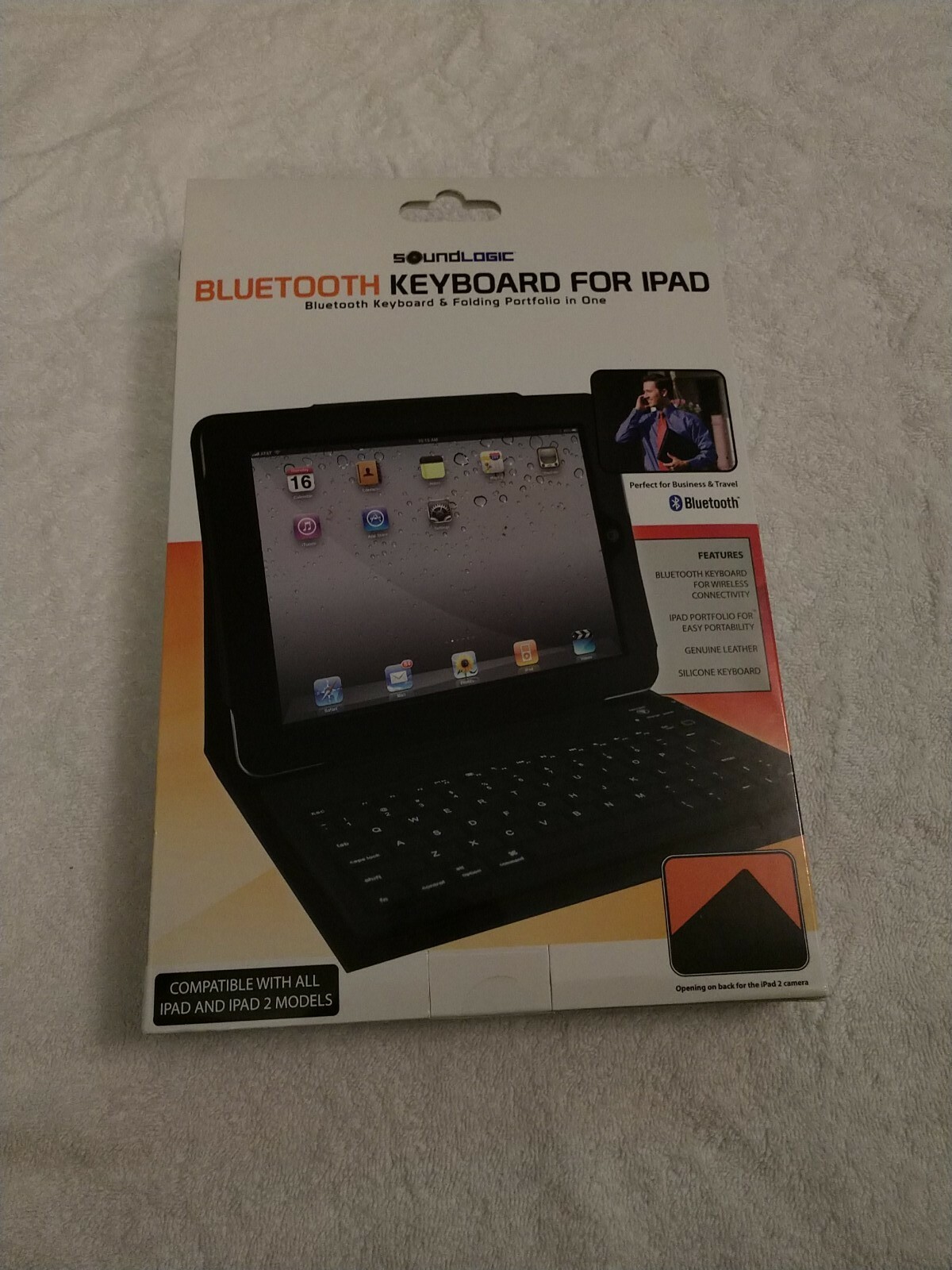 SoundLogic - Bluetooth Leather Keyboard For iPad & Portfolio In One ...