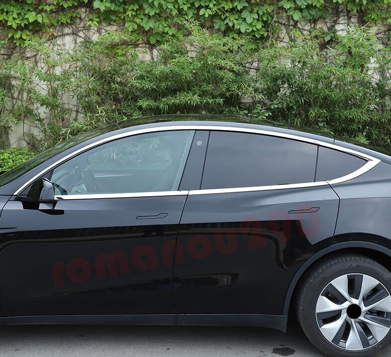 2020-2022 Tesla Model Y Stainless Chrome Car Window Molding Cover Trim ...