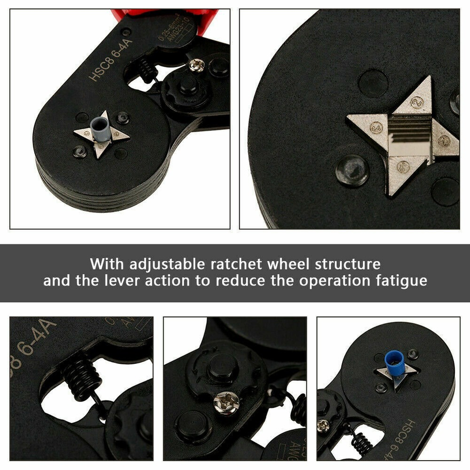 Ratchet Ferrule Crimper Pliers Crimping Tool Cable Electrical Wire ...