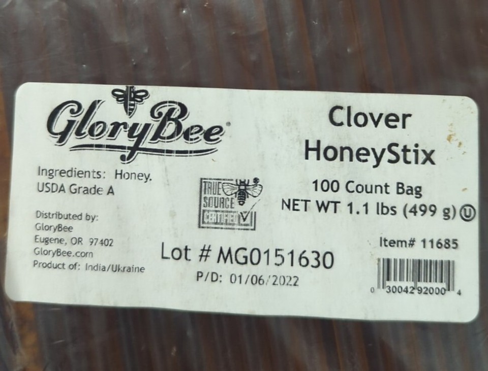 Glory Bee Clover Honey Stix 100 Count Bag 1.1 LB (499 g). Grade A | eBay