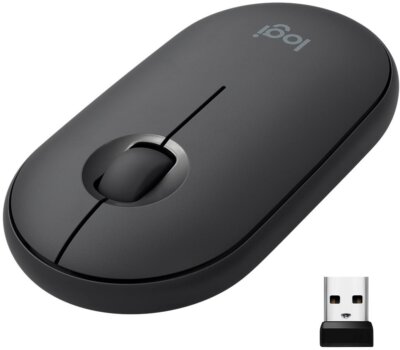 Logitech Pebble M350 Graphite - Wireless Optical Mouse with Wireless ...