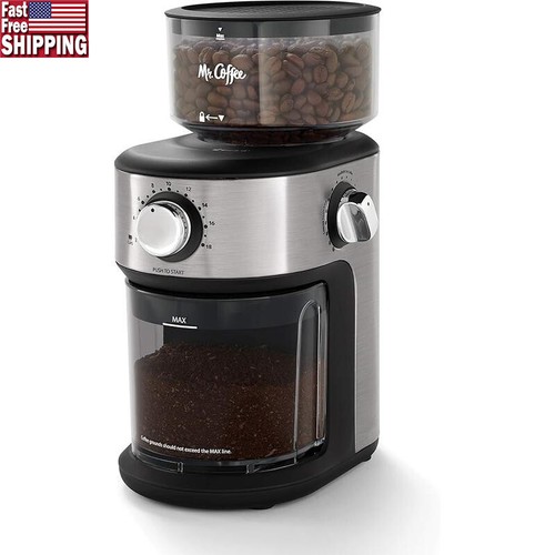 Automatic Burr Grinder 18 Cup Removable Bean Hopper Grind Chamber ...