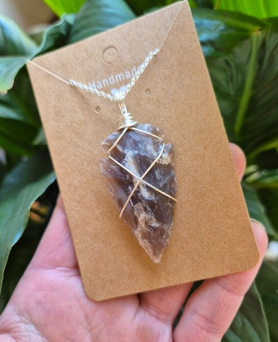 Raw Fancy Jasper Arrowhead Pendant Silver, Crystal Necklace, Jasper ...
