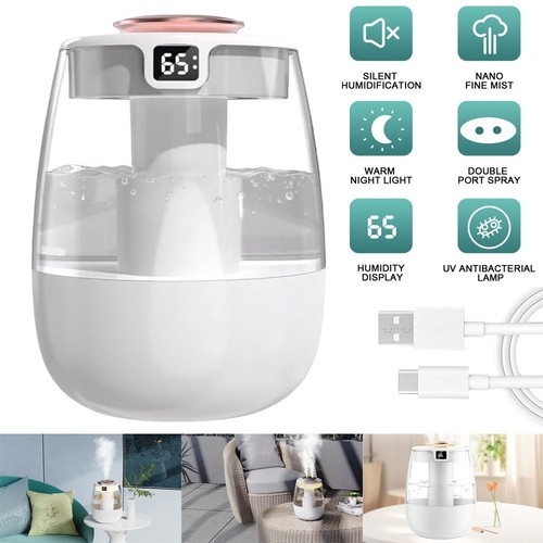 1.3L Humidifiers Ultrasonic Warm &Cool Mist LED Humidifier Top Fill for ...