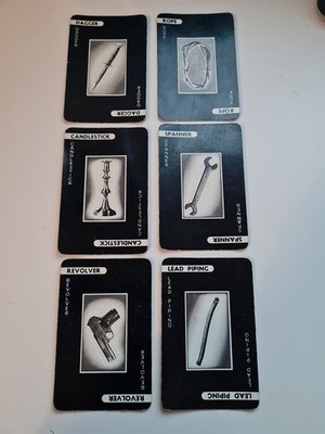 Cluedo Vintage Weapons Cards 1965 Original Waddingtons Full 6 Cards ...