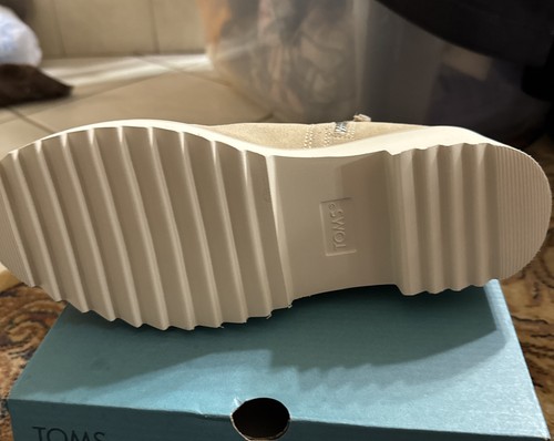 TOMS Maude Round Toe Wedge Chelsea Booties Womens Beige Casual Boots ...