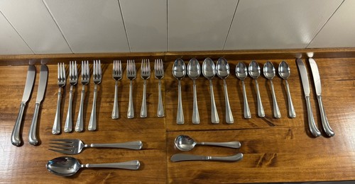 International Pewter Fairfield 24 PC Pewter Flatware Silverware 4 ...