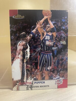1999-00 TOPPS FINEST SCOTTIE PIPPEN HOUSTON ROCKETS #62 MINT CONDITION ...