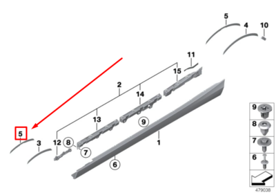 BMW 2 Cabrio F23 Rear Adhesive Pads Set 51117378160 7378160 NEW GENUINE ...