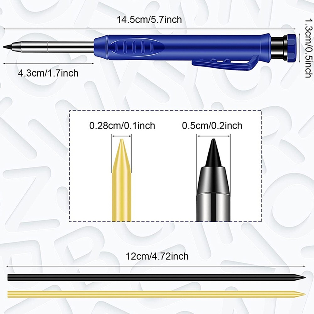 Multi Purpose Carpenter Pencil and Scribing Tool Set with Sharpener Cap ...