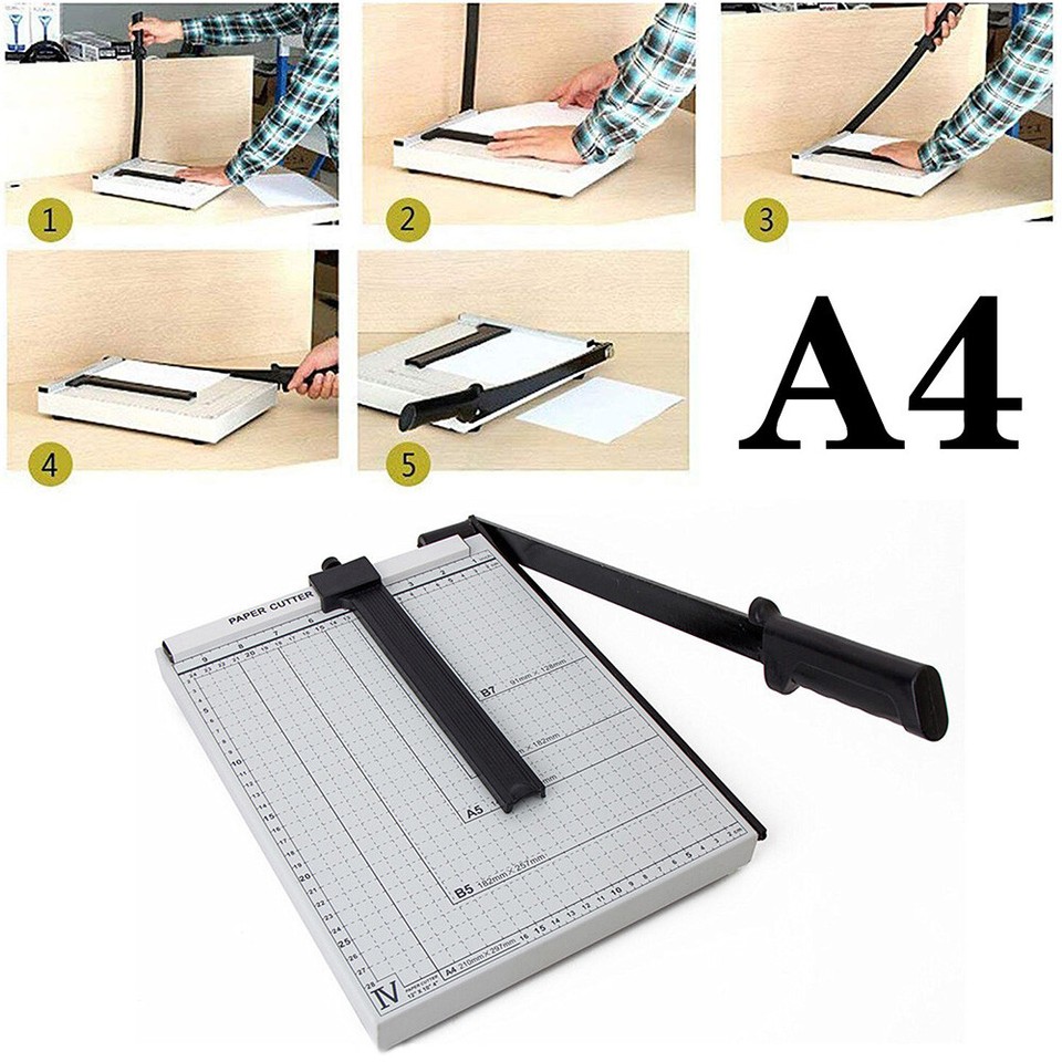 12" Paper Cutter A4 To B7 Metal Base Guillotine Page Trimmer Blade ...