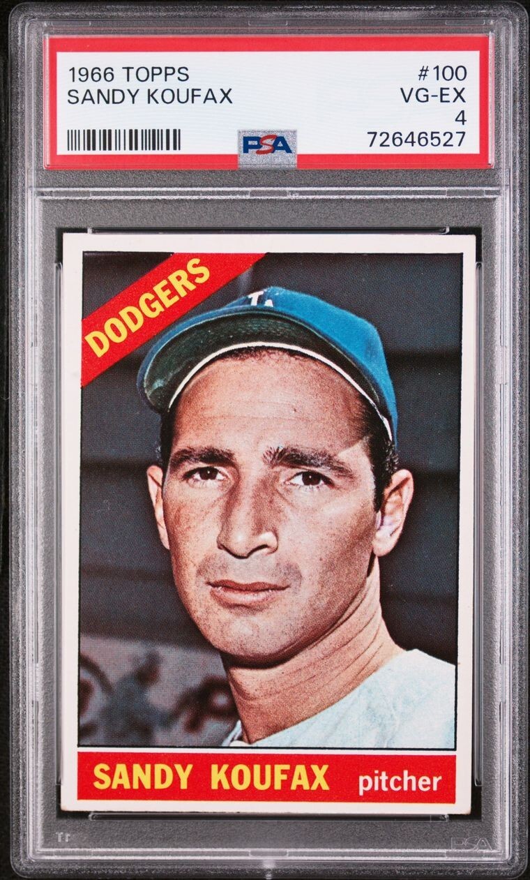 1966 Topps Sandy Koufax PSA 4 VG-EX (JUST GRADED) #100 CLEAN HOF ...
