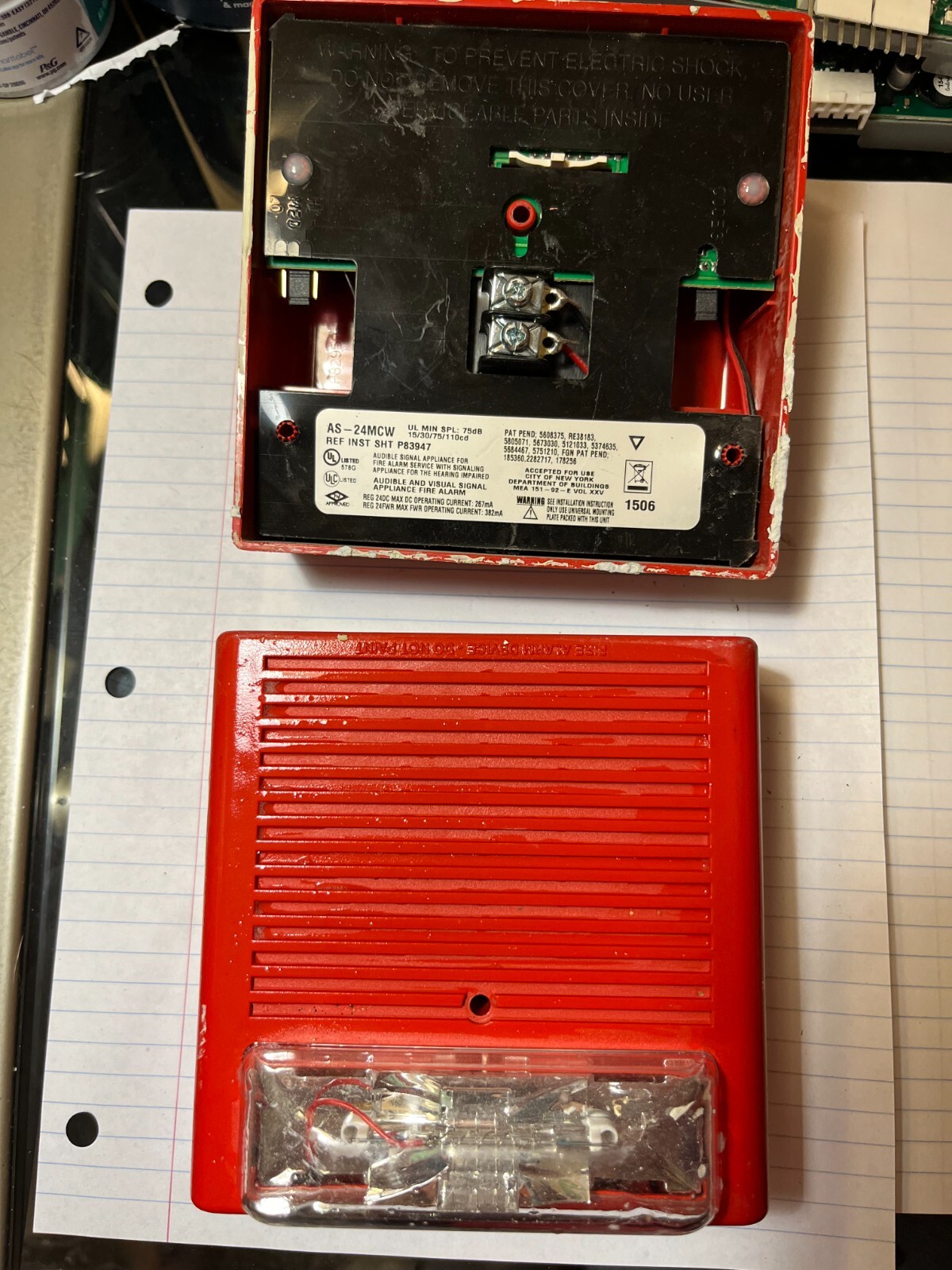 Wheelock AS-24MCW Red Horn/Strobe Wall Mount | eBay