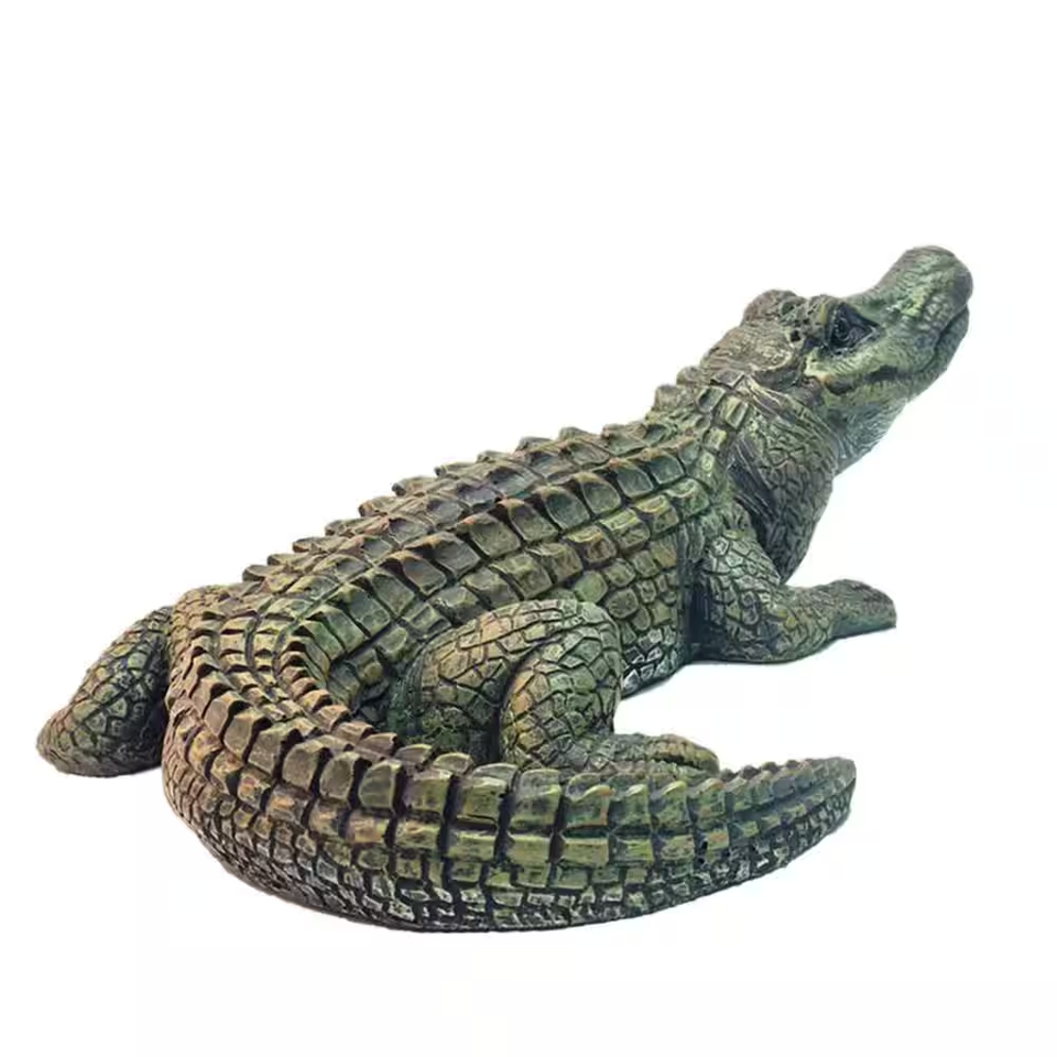 NEW Sturdy Realistic Alligator Gator Sculpture Statue for Yard Pool ...