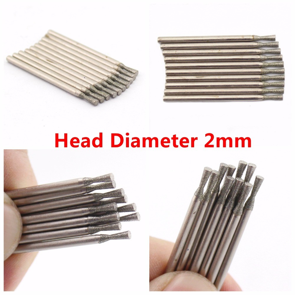 10Pcs 1-8 mm Diamond Inverted Cone Burr Grinding Bits Burrs | eBay