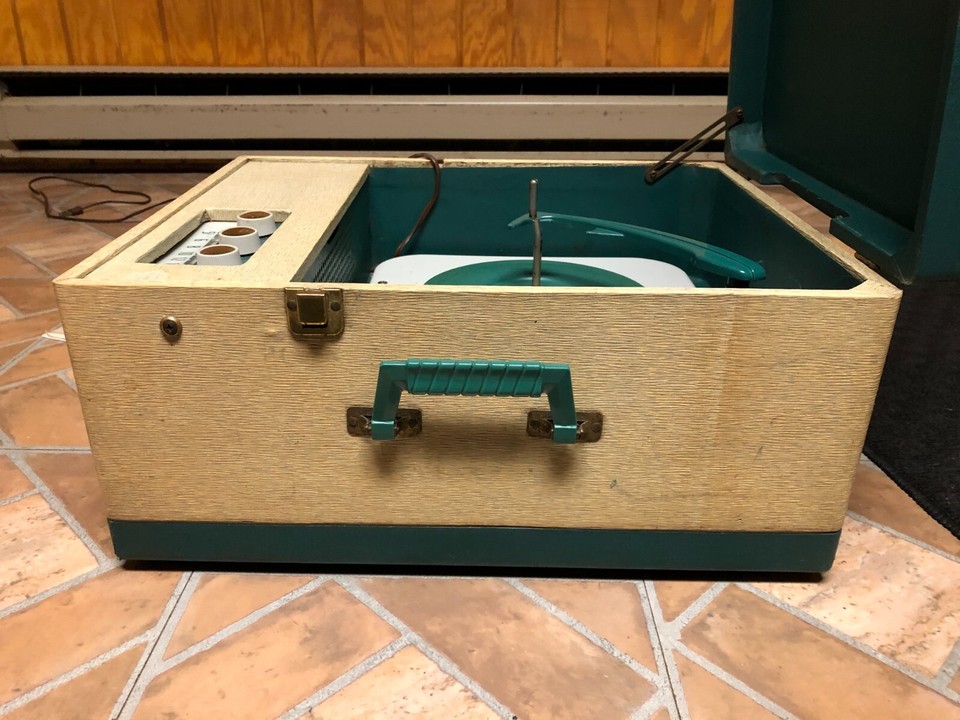 Vintage Webcor Festival Portable Suitcase Record Player W AM Radio W ...