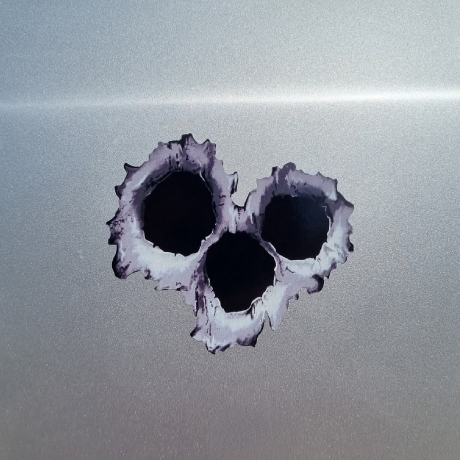 3 Bullet Holes Gun Shots Ripped Metal Vinyl Sticker Decal For Car Van ...