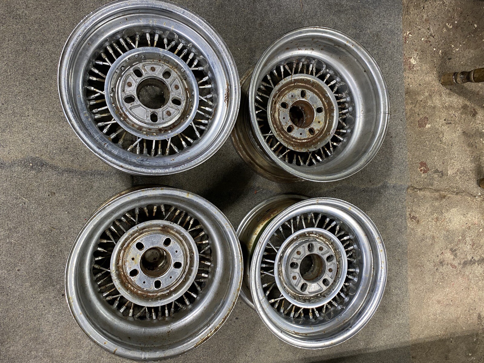 4 - 15 X 8 TRU SPOKE WIRE WHEELS RIMS CORVETTE CADILLAC, Etc. | eBay