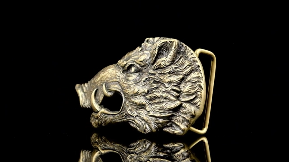 Belt buckle Wild boar head, Handmade hunter trophy wild boar | eBay