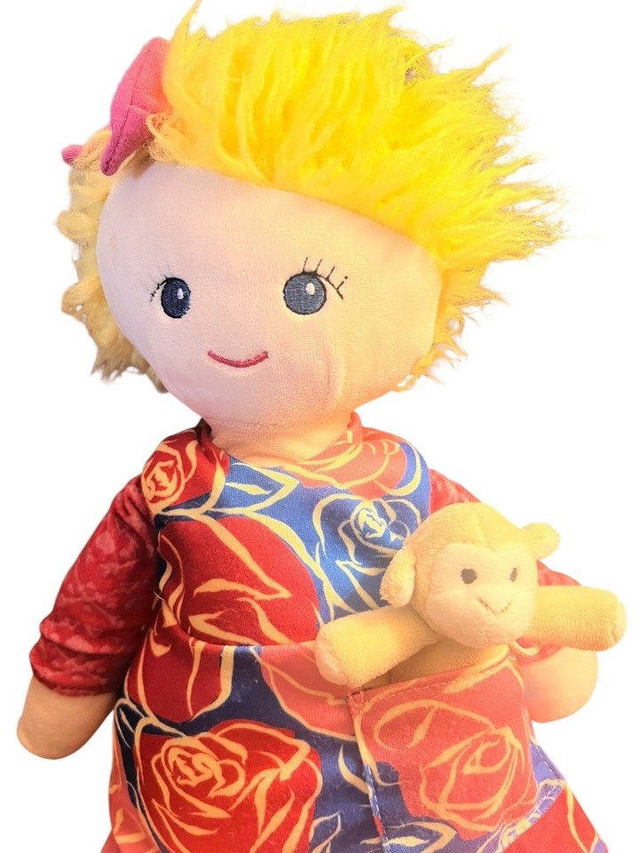 Scentsy Buddy Sierra Doll w/ Monkey Plush Floppy Girl Yellow Blonde ...