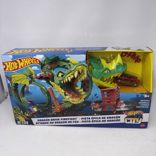 Hot Wheels City Dragon Drive Firefight One PLAYSET + Vehicle Factory ...