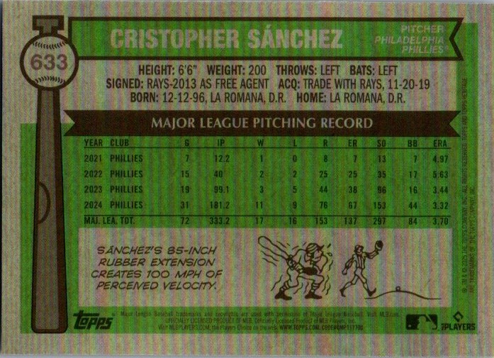 Christopher Sanchez Light Blue Sparkle FREE SHIP 2025 Topps Heritage ...