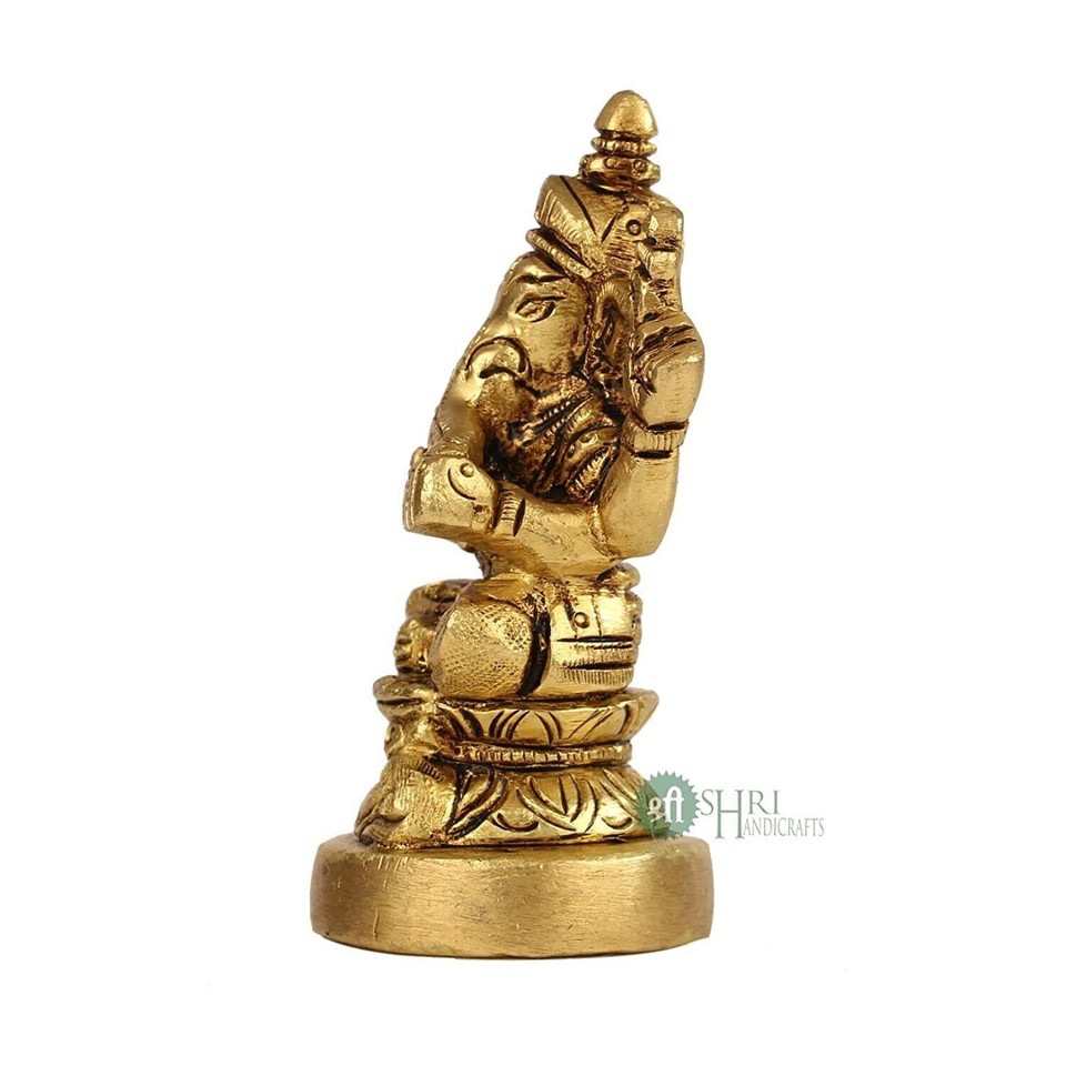 Brass Lord Ganesha Sculpture Showpiece Idol for Home & Office Decor ...
