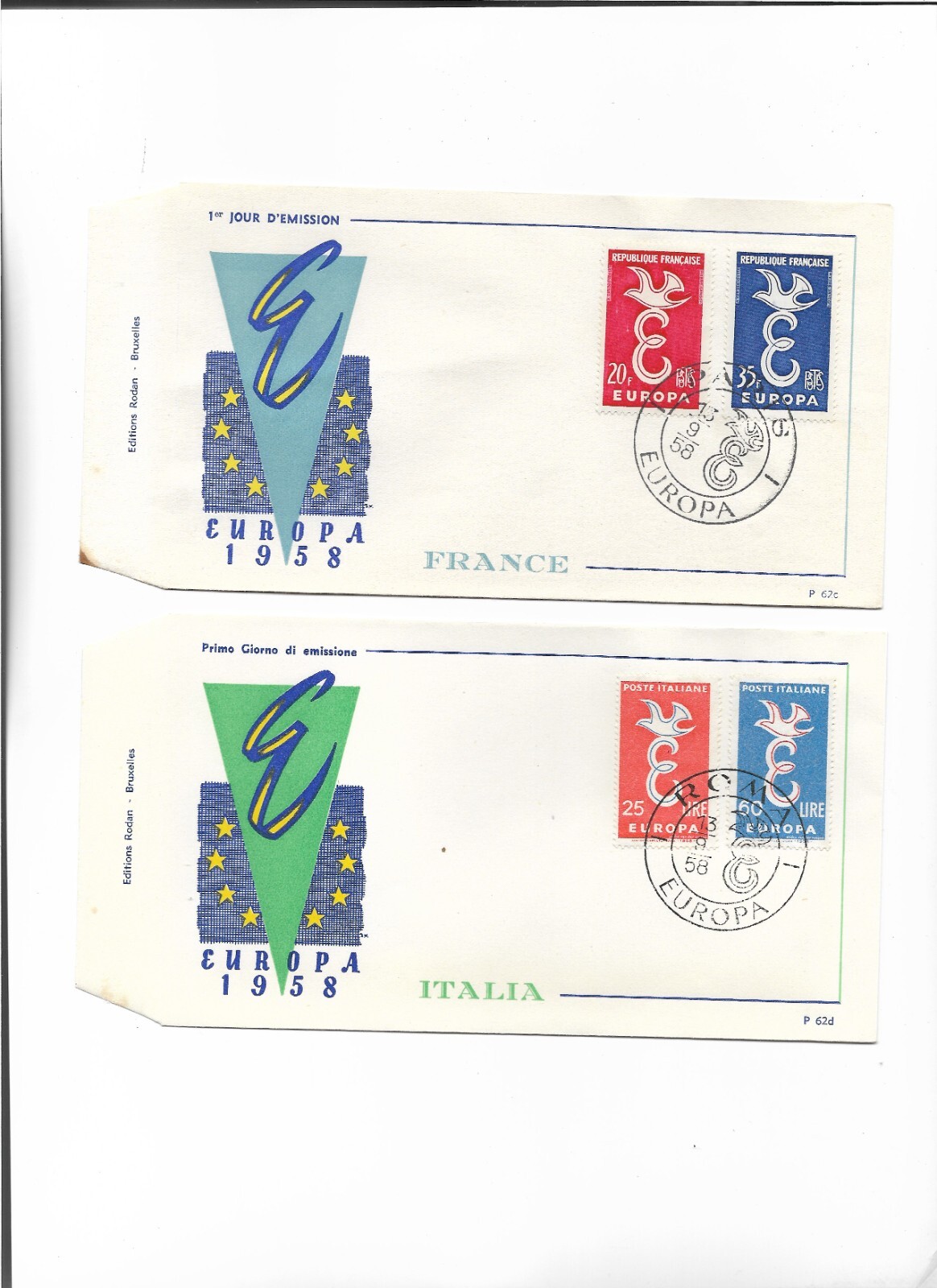 EU / 1958 ohne Türkei kpl. auf 7 Schmuck-FDC`s mit ESST | eBay.de