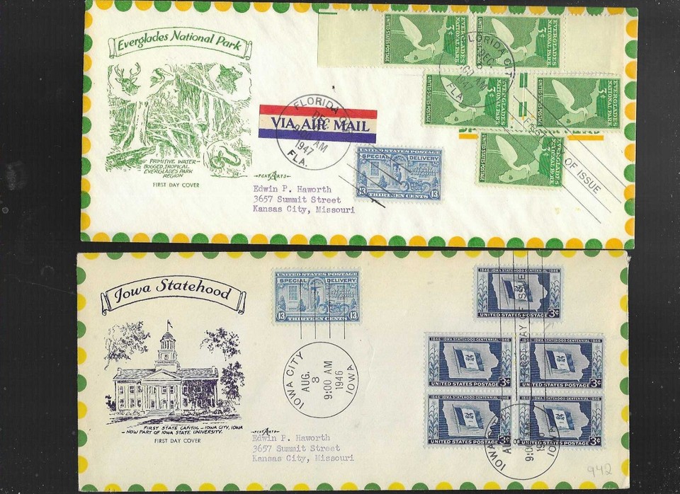US FDC FIRST DAY COVERS COLLECTION 1940 'S LOT OF 16 BY PENT ARTS ON ...