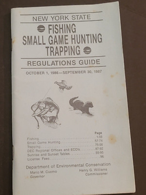 New York State Fishing Small Game Hunting Trapping Regulations Guide ...